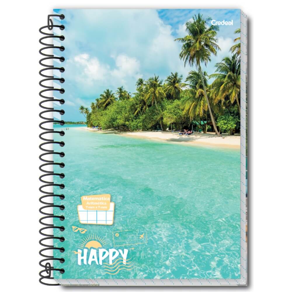 Kit 3 Caderno Credeal Happy Adventure 12 Matérias 168 Folhas Sortido